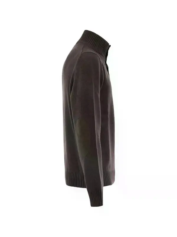 FAY Hook-fastening Wool Sweater - Brown