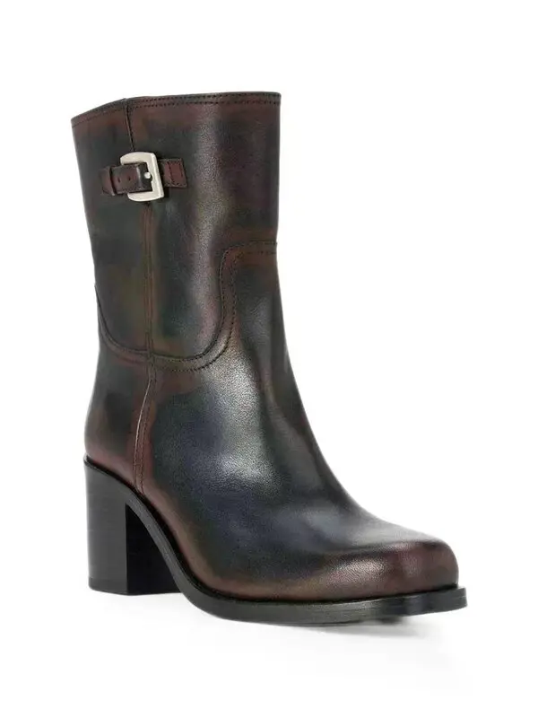 Staud Brooklyn Buckled Distressed Leather Boots