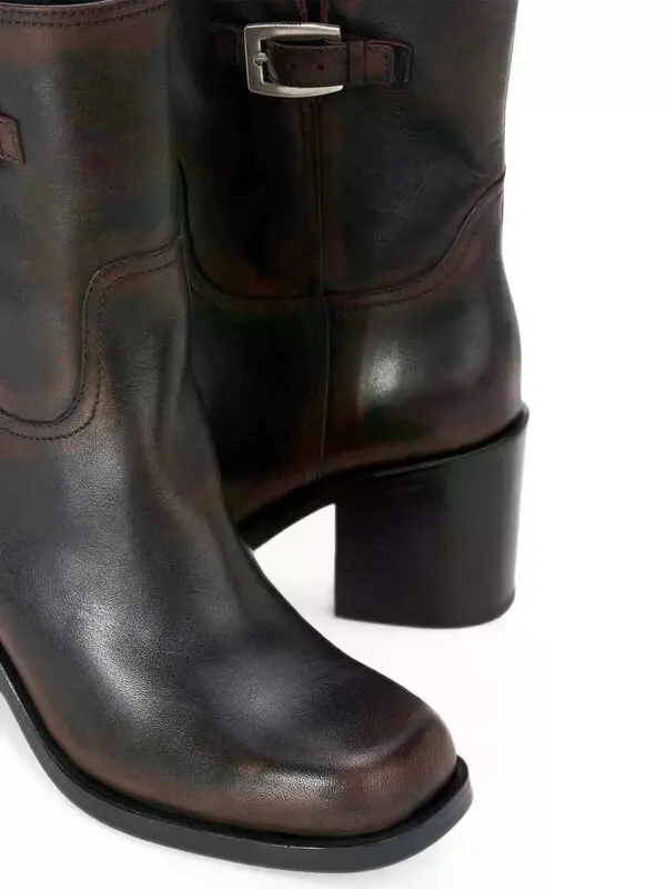 Staud Brooklyn Buckled Distressed Leather Boots