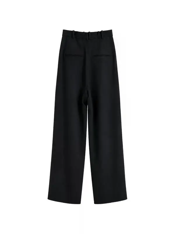 SOSHIOTSUKI Eight Tuck Pleated Wool Trousers