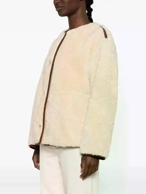 BOSS Contrast-trim Fleece Coat
