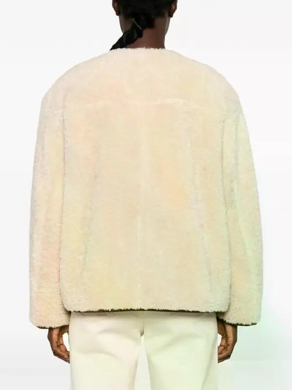 BOSS Contrast-trim Fleece Coat