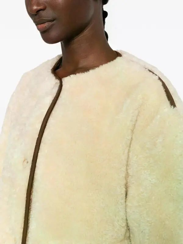 BOSS Contrast-trim Fleece Coat
