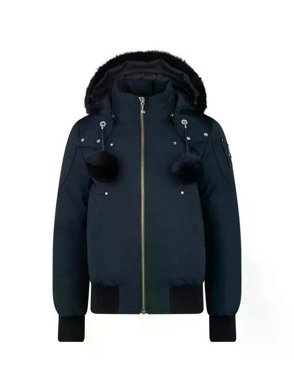Moose Knuckles Debbie Shearling-trim Hooded Jacket - Blue