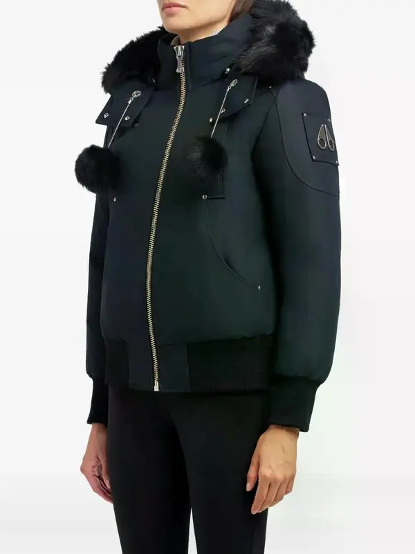 Moose Knuckles Debbie Shearling-trim Hooded Jacket - Blue