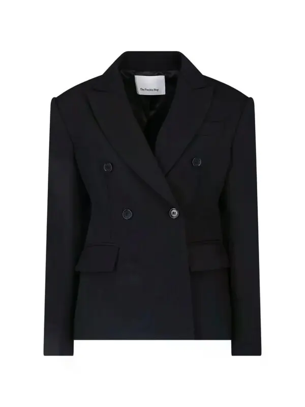 THE FRANKIE SHOP Doyer Cinched Double-breasted Blazer - Black