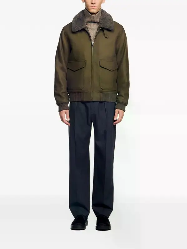 Sandro Wool Jacket With Removable Collar