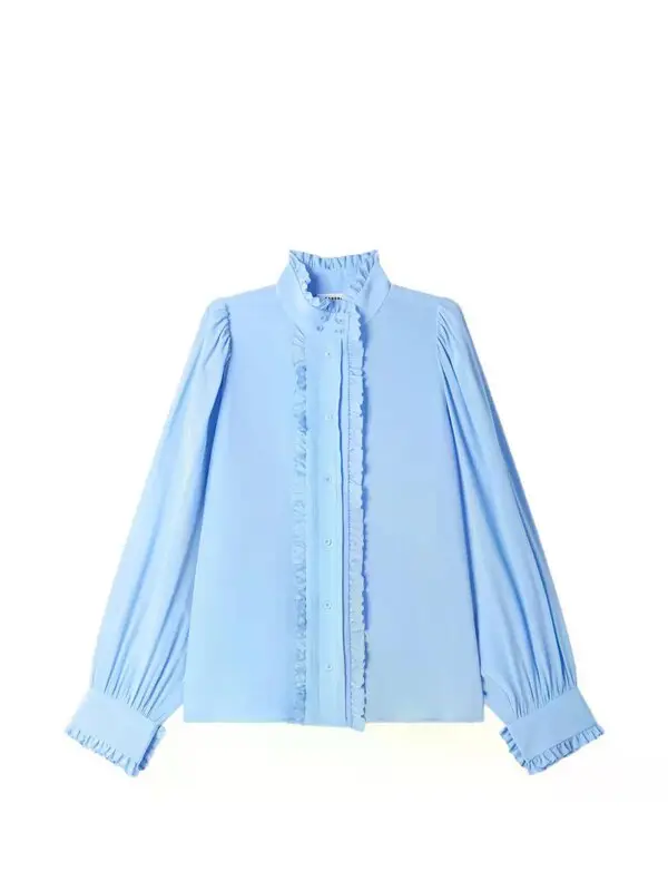 Sandro Ruffle-trimmed Silk Shirt