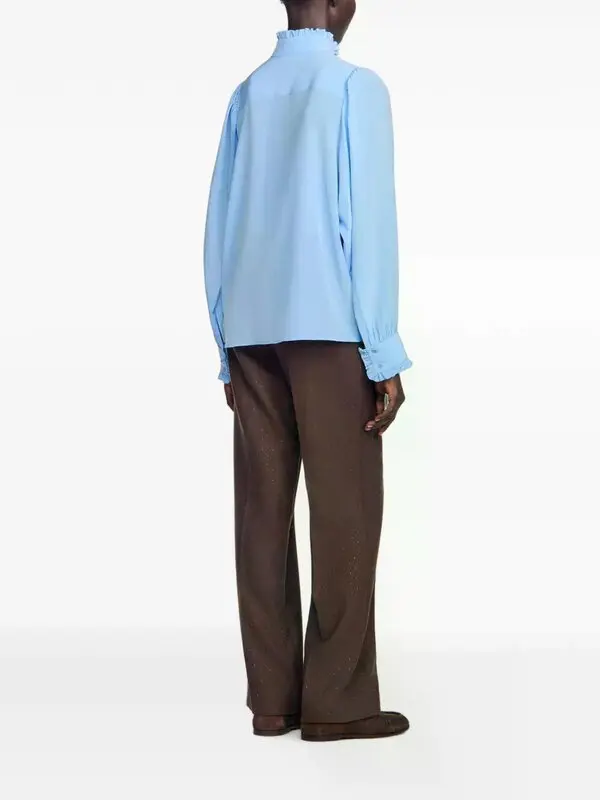 Sandro Ruffle-trimmed Silk Shirt