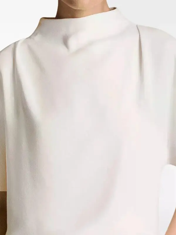 Vince Draped High-neck Blouse - White