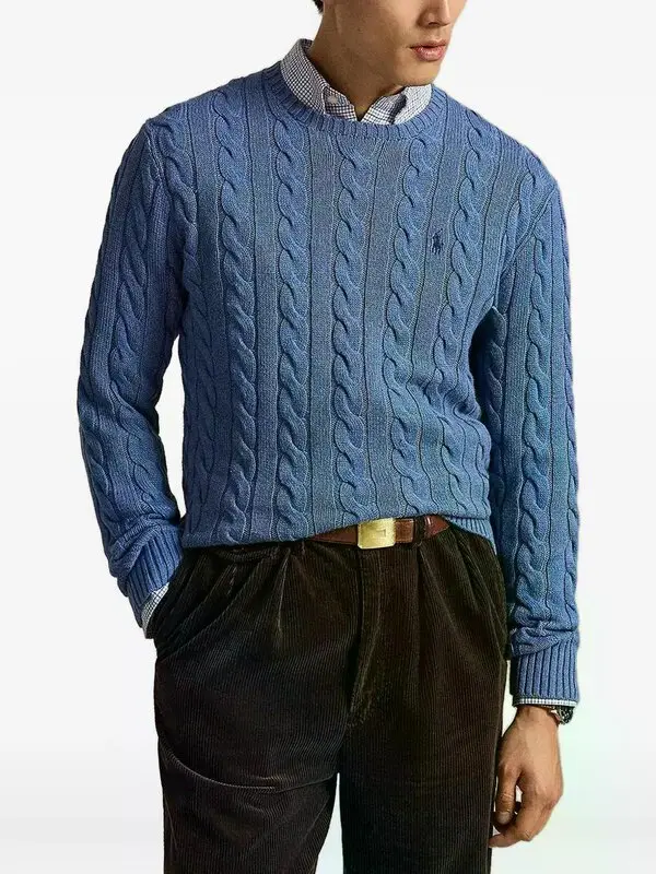 Polo Ralph Lauren Cable-knit Embroidered-logo Sweater