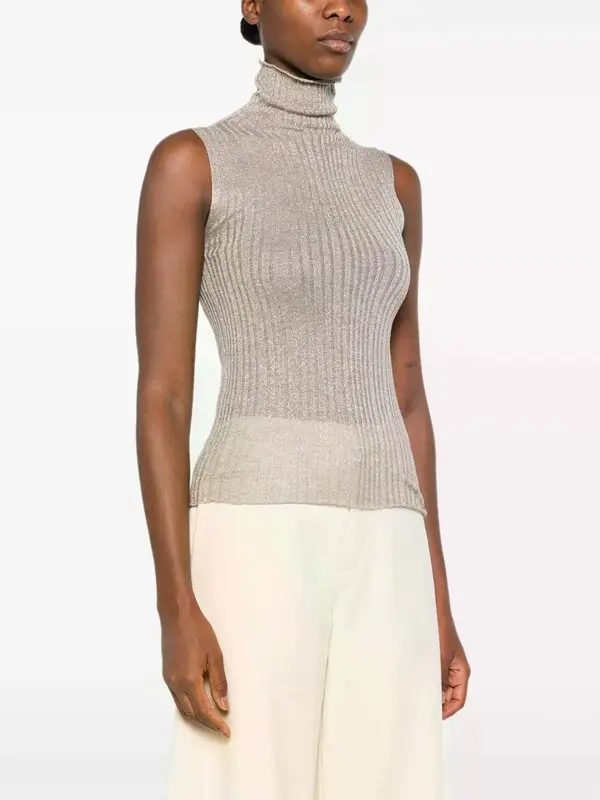 AROVESCIO Ribbed-knit Sleeveless Sweater