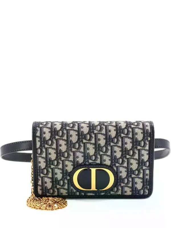 Dior 30 Montaigne 2-in-1 Pouch Oblique Canvas Crossbody Bag - Blue
