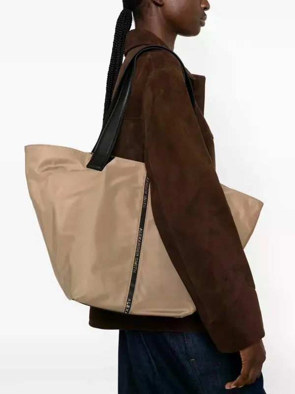 ALEXANDER SMITH Large Lauren Logo-tape Leather Tote Bag