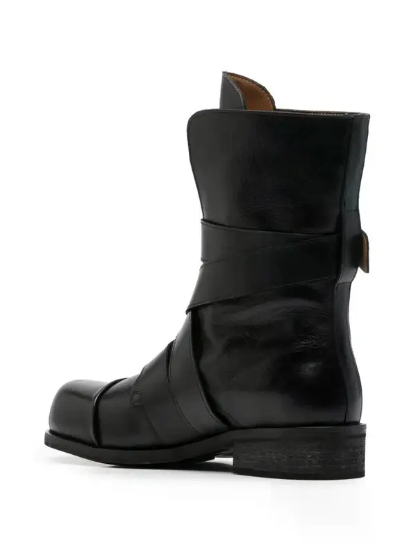 EGONLAB Buckled Leather Boots