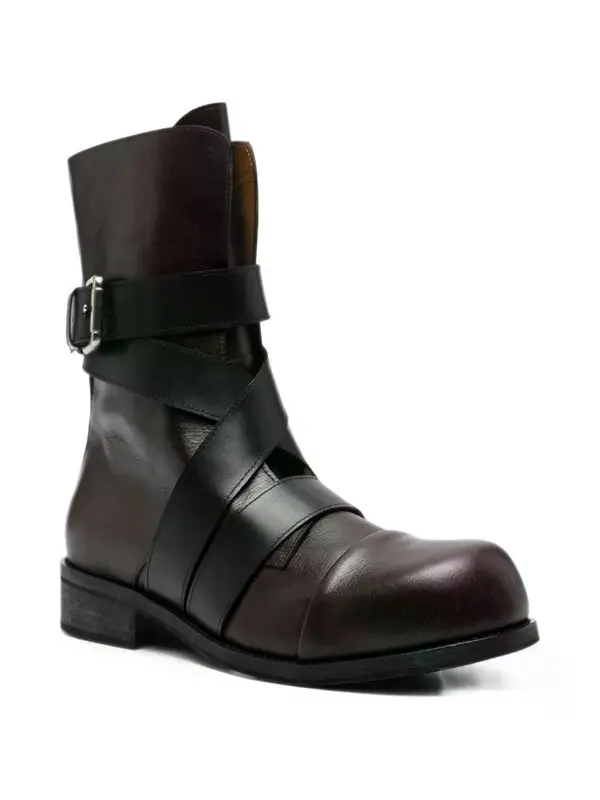EGONLAB Buckled Leather Boots