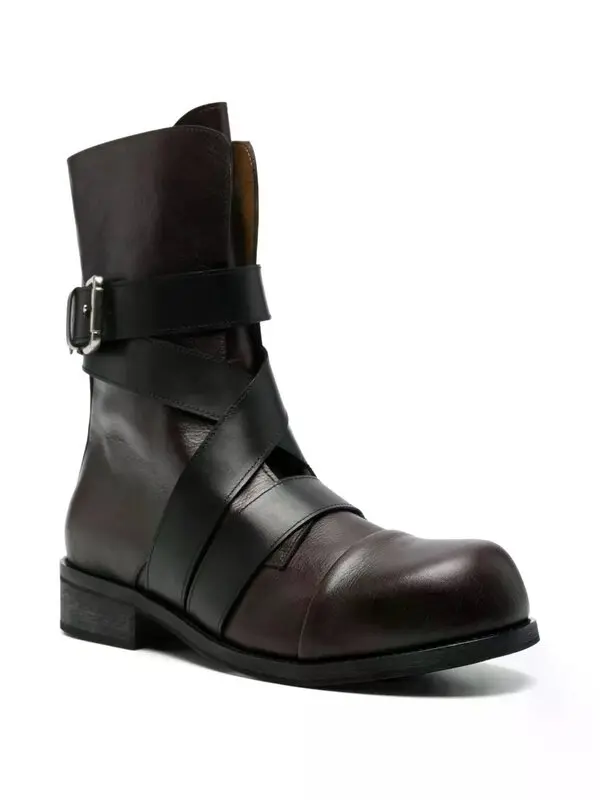 EGONLAB Buckled Leather Boots