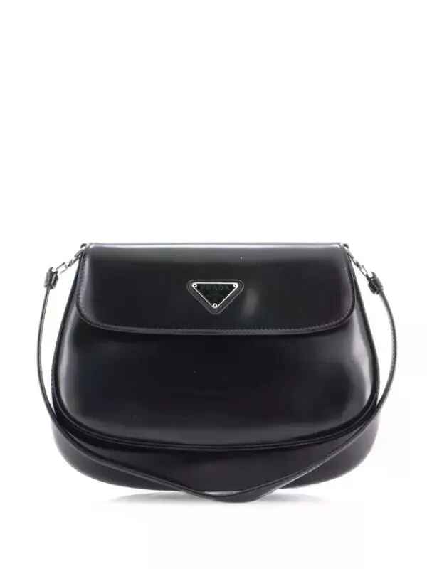 Prada Cleo Flap Shoulder Bag Spazzolato Leather Small Hobo Bag