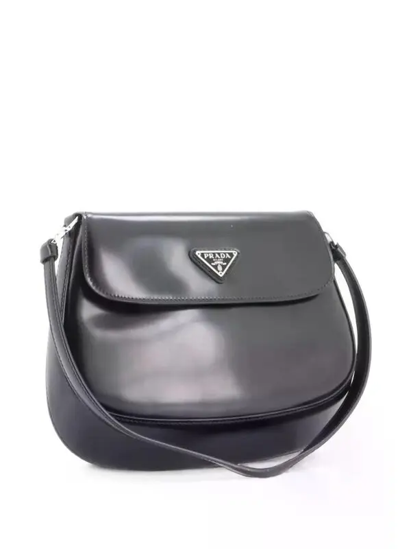 Prada Cleo Flap Shoulder Bag Spazzolato Leather Small Hobo Bag