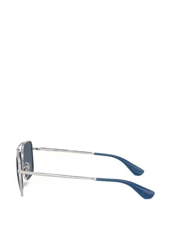 Burberry Check-engraved Pilot-frame Sunglasses