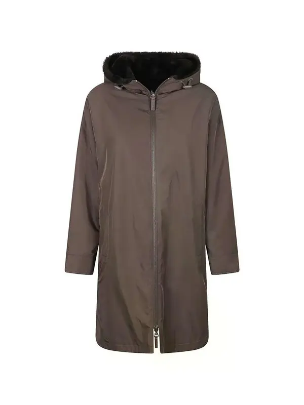 YVES SALOMON Reversible Hooded Shearling Jacket