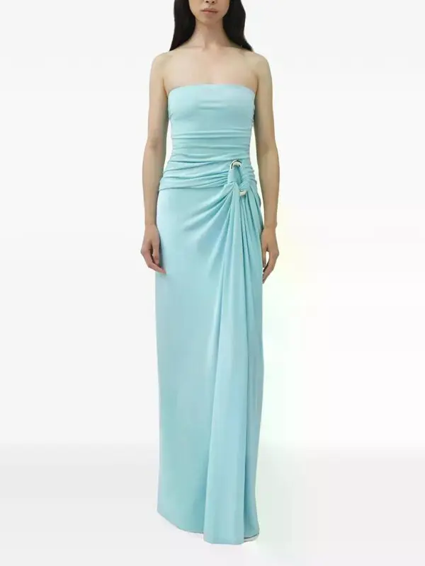 Simkhai Emma Strapless Bustier Bodycon Maxi Gown - Blue