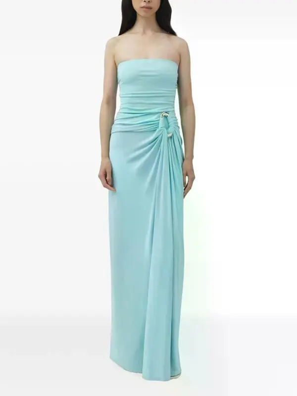 Simkhai Emma Strapless Bustier Bodycon Maxi Gown - Blue