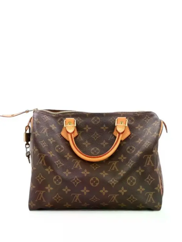 LOUIS VUITTON Speedy Handbag Monogram Canvas 30 Satchel - Brown