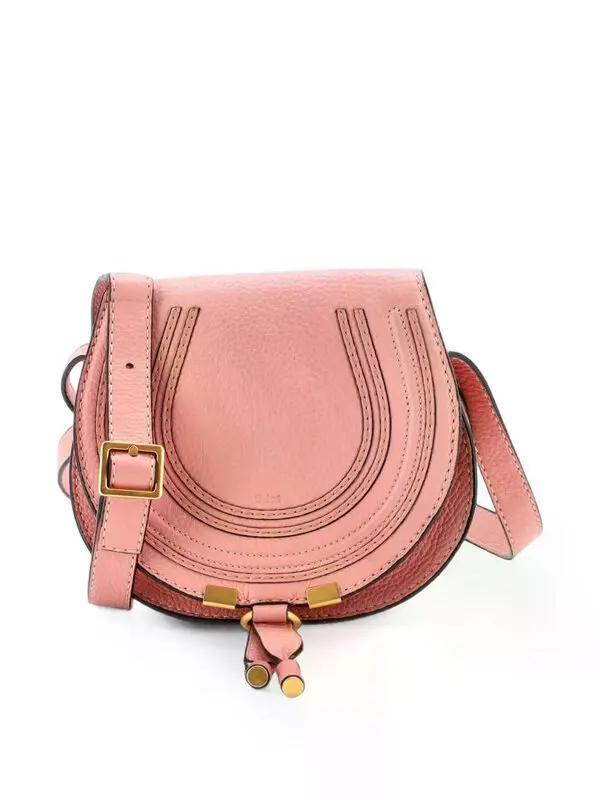 Chloé Marcie Leather Small Crossbody Bag - Pink