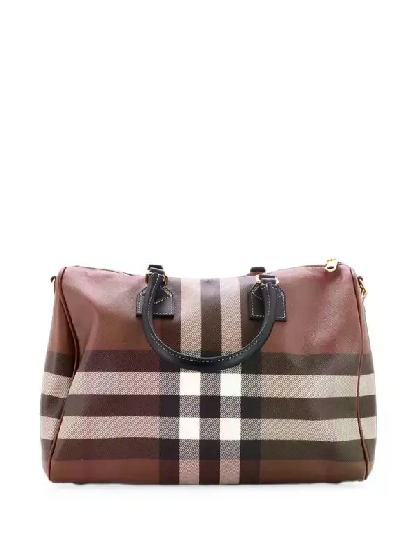 Burberry Bowling Bag Check E-canvas Medium Shoulder Bag