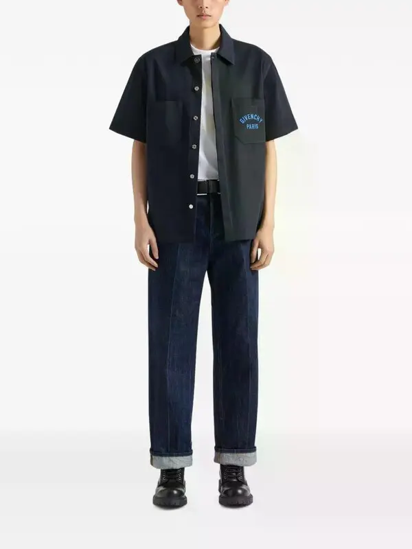 Givenchy Shirt In Cotton Twill With Paris Patch Pocket