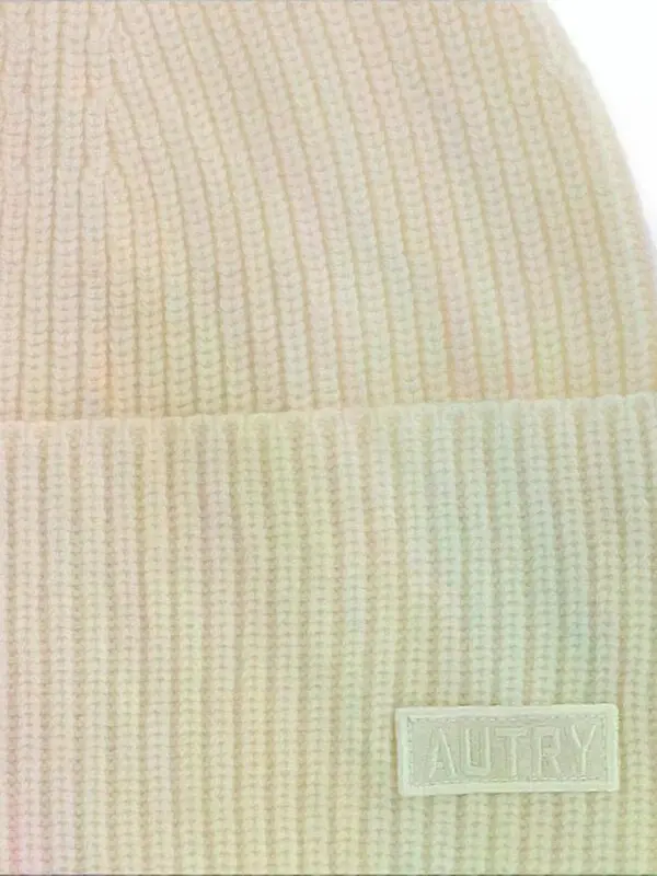 AUTRY Ribbed-knit Logo-patch Beanie Hat