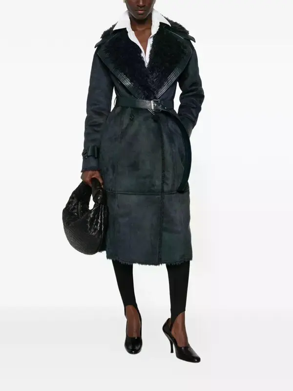 Patrizia Pepe Faux-shearling Belted Coat