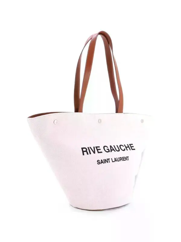 Saint Laurent Rive Gauche Trapezoid Canvas Tote Bag