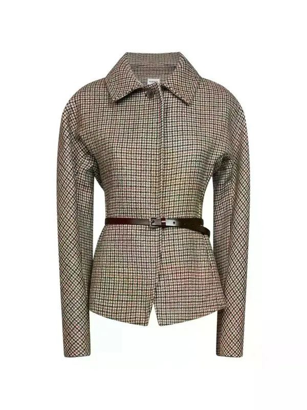 P.a.r.o.s.h Houndstooth-pattern Belted Jacket