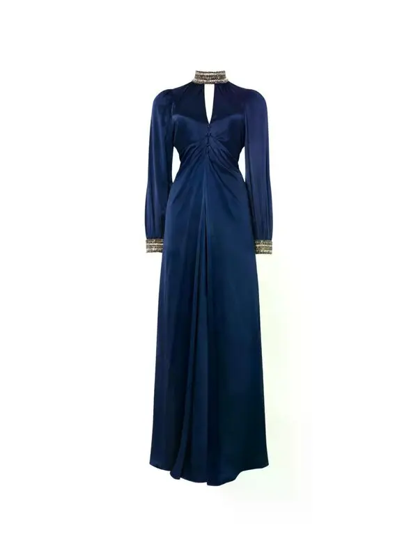 TEMPERLEY LONDON Beatrice Crystal-embellished Silk Maxi Dress - Blue