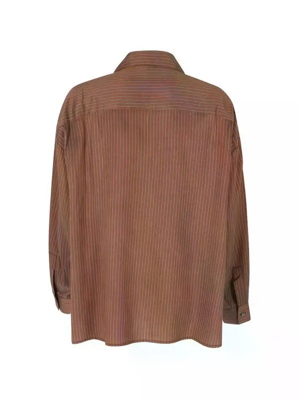 ROBERTO COLLINA Pinstripe-pattern Pussy-bow Shirt
