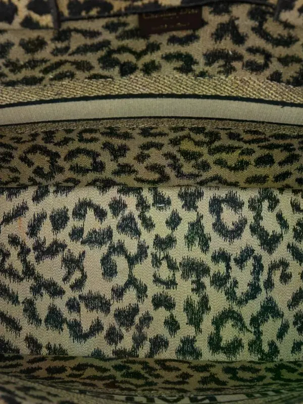 Dior 2021 Mizza Large Embroidered Canvas Leopard Book Tote Bag