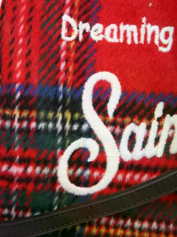 MC2 SAINT BARTH Tartan Embroidered Pouch - Red
