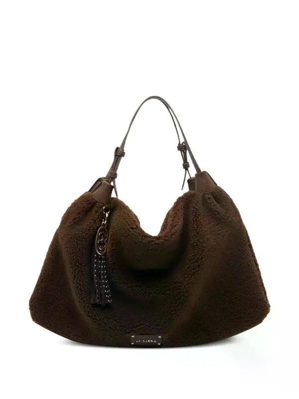 LA CARRIE Teddy Logo-plaque Shoulder Bag - Brown