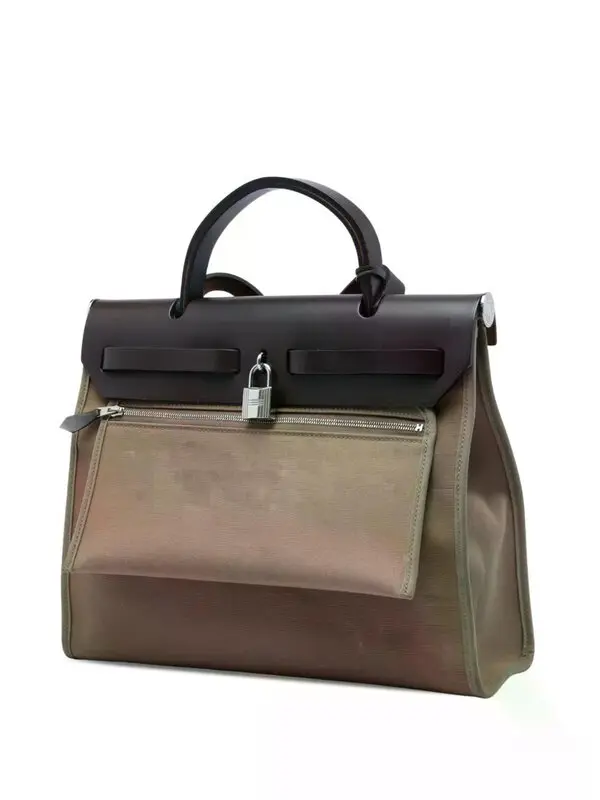 Hermès 2015 Toile Herbag Zip 31 Satchel - Brown