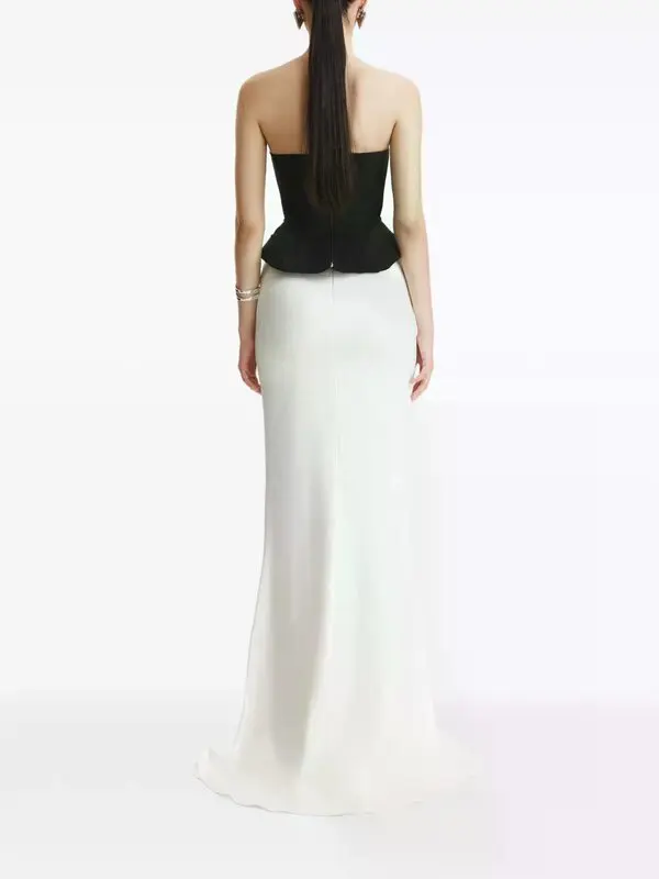 BENEDETTO Tulle-panel Peplum Corset Top