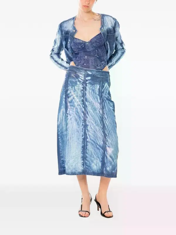 DIESEL® Midi Skirt In X-ray Lyocell Denim