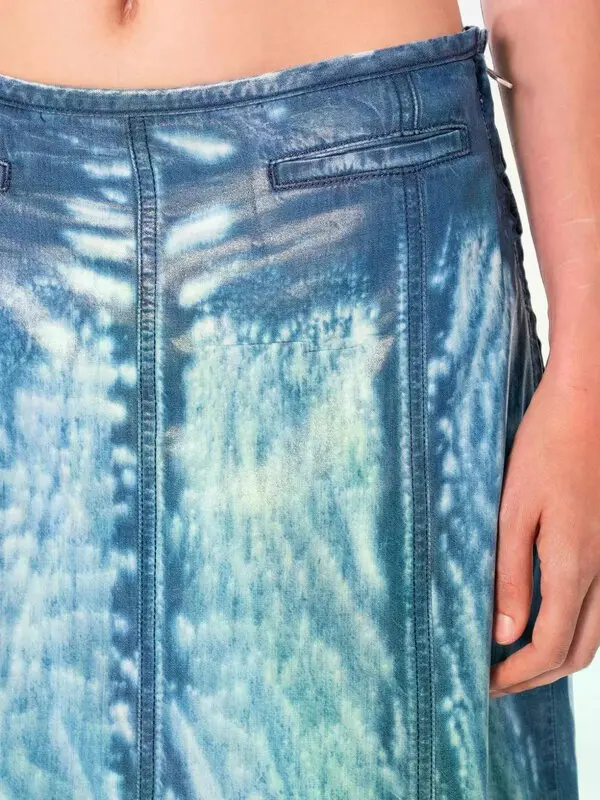 DIESEL® Midi Skirt In X-ray Lyocell Denim