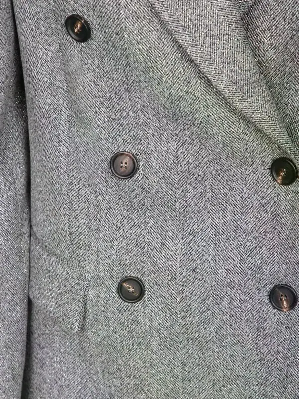 Brunello Cucinelli Double-breasted Herringbone-pattern Blazer