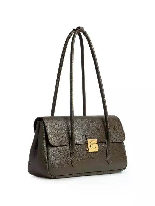 COCCINELLE C-me Lock Grained Shoulder Bag - Grey