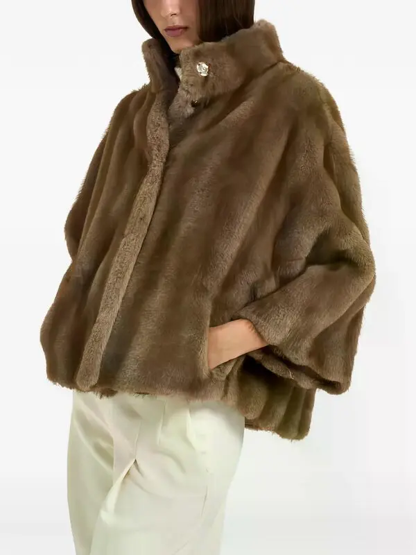 SWORD 6644 Faux-fur High-neck Jacket