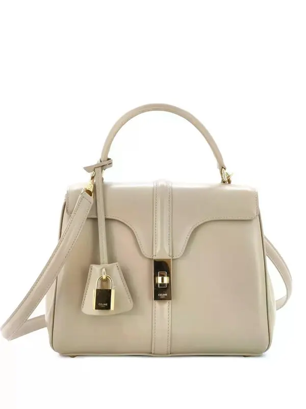 Celine 16 Top Handle Bag Smooth Calfskin Small Satchel - Neutrals