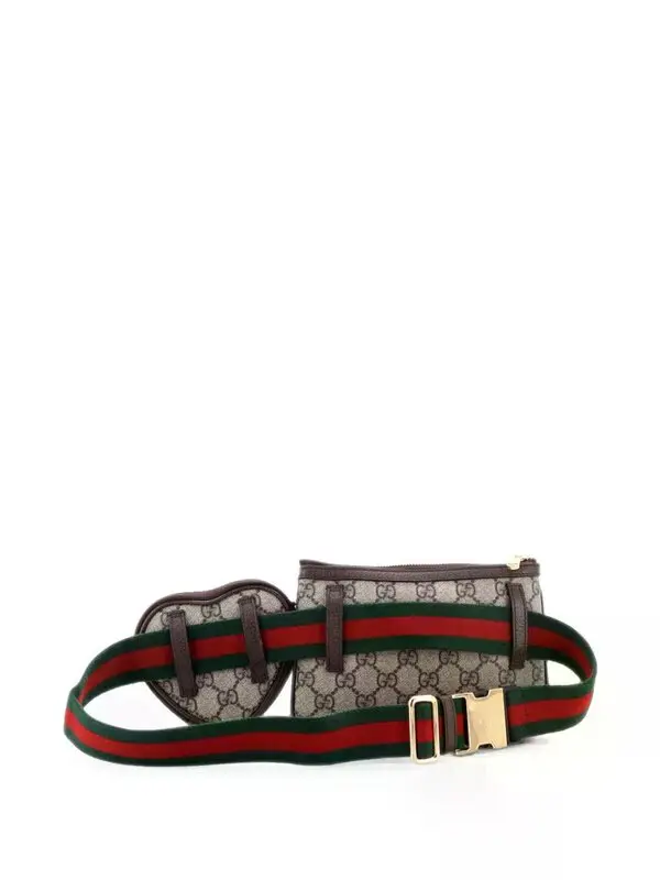 Gucci Ophidia Heart Utility Double Gg Coated Canvas Belt Bag - Brown