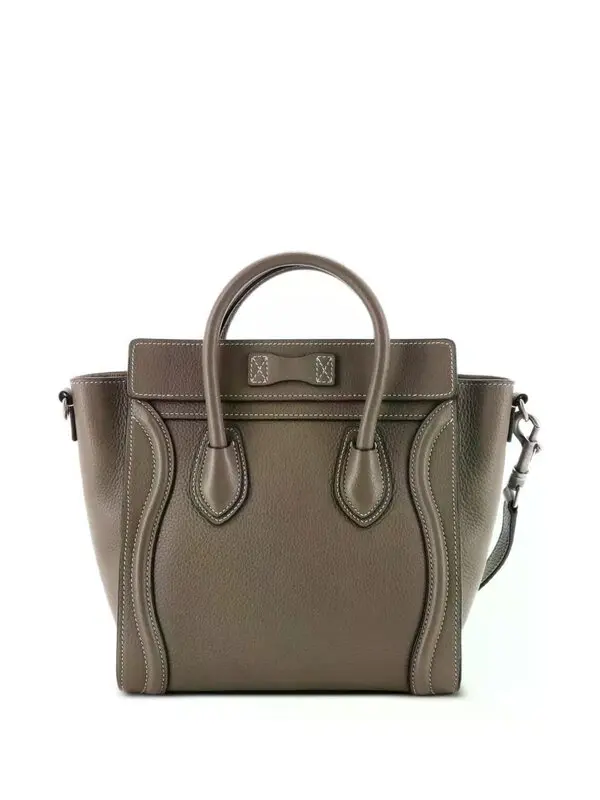 Celine Luggage Bag Grainy Leather Nano Crossbody Bag - Grey